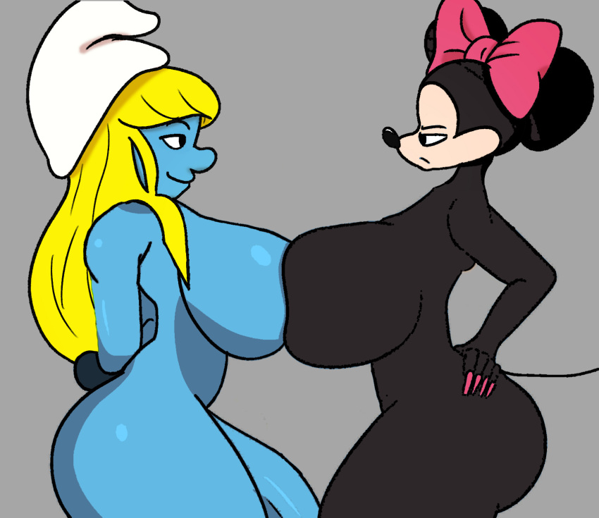 Rule 34 Anthro Ass Big Breasts Black Body Black Fur Blonde Hair Blue Body Blue Skin Breasts