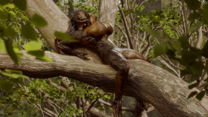 Rule 34 Alien Girl Female Yautja Forest Outdoors Predatorprey 8521