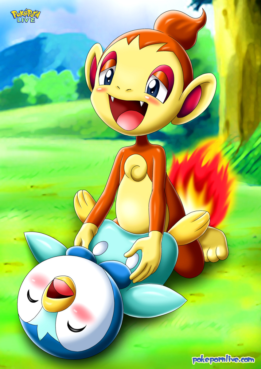 Rule 34 Bbmbbf Blush Chimchar Closed Eyes Fangs Female Feral Feral On