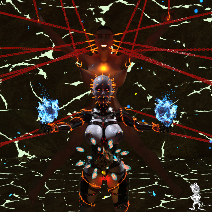 Rule 34 Big Breasts Cenobite Chains Chup Cabra Glowing Eyes Halloween Hellraiser Lament