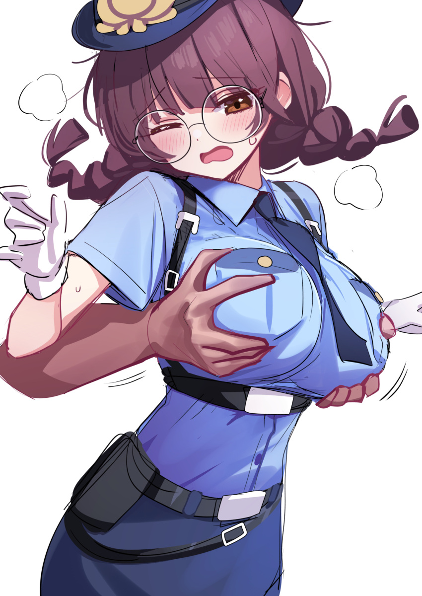 Rule 34 Absurdres Black Survival Blue Shirt Blush Breast Pocket