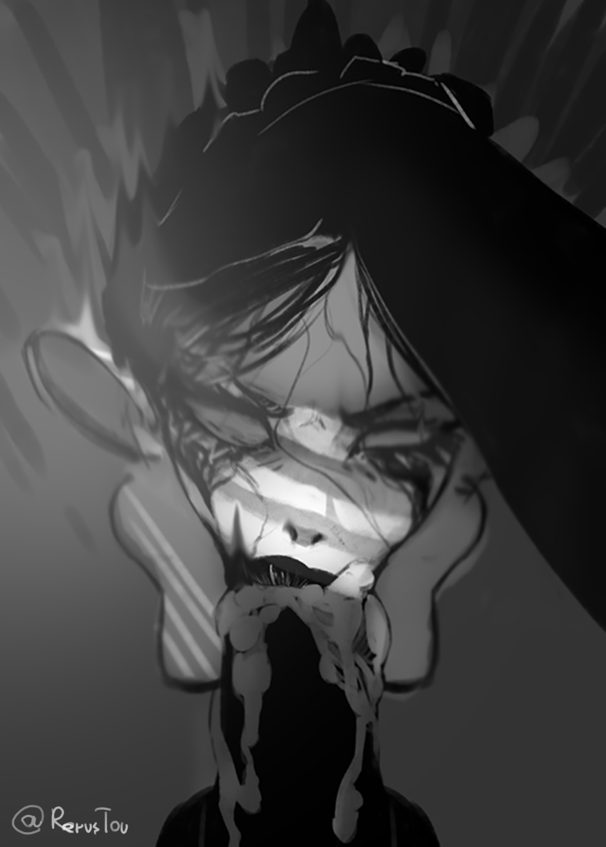 Rule 34 2d 2d Artwork Black And White Black Hair Blowjob Breasts 7255