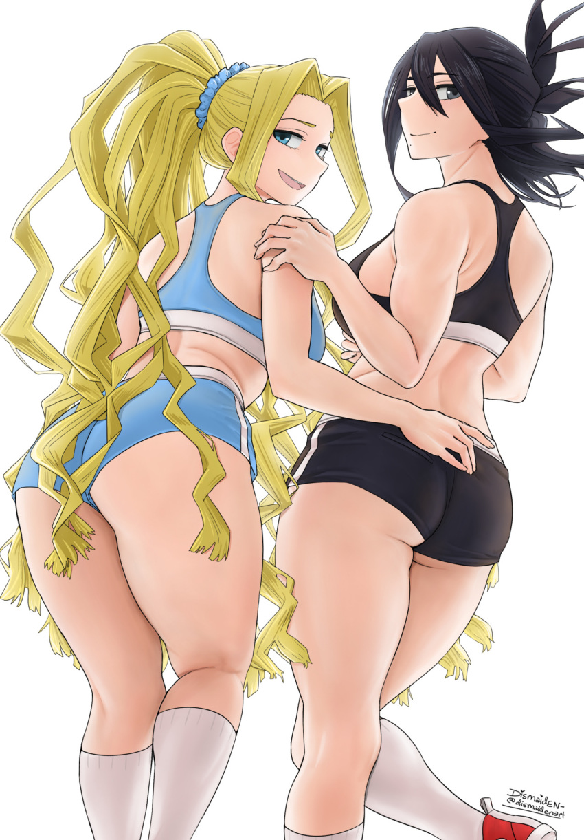 Rule 34 2girls All Mights Mother Artist Signature Ass Back View Bangs Beauty Mark Black Hair