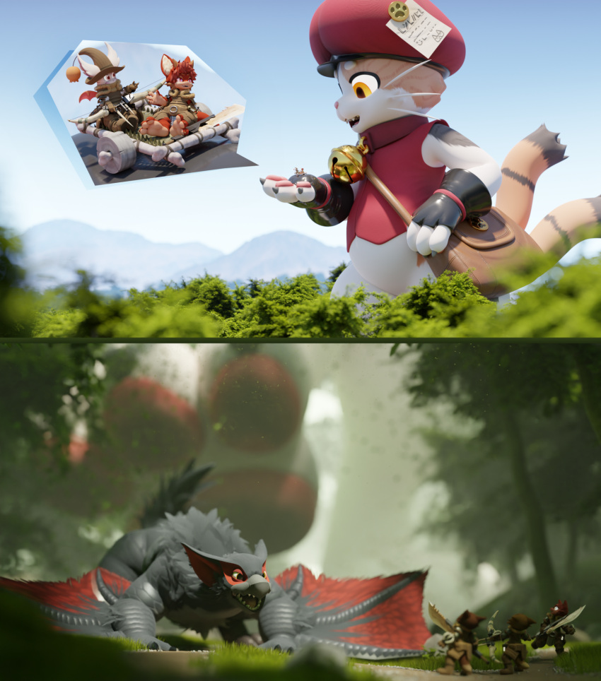 Rule 34 Ambiguous Gender Anthro Capcom Danger Dragon Extreme Size Difference Feet Felid Felyne