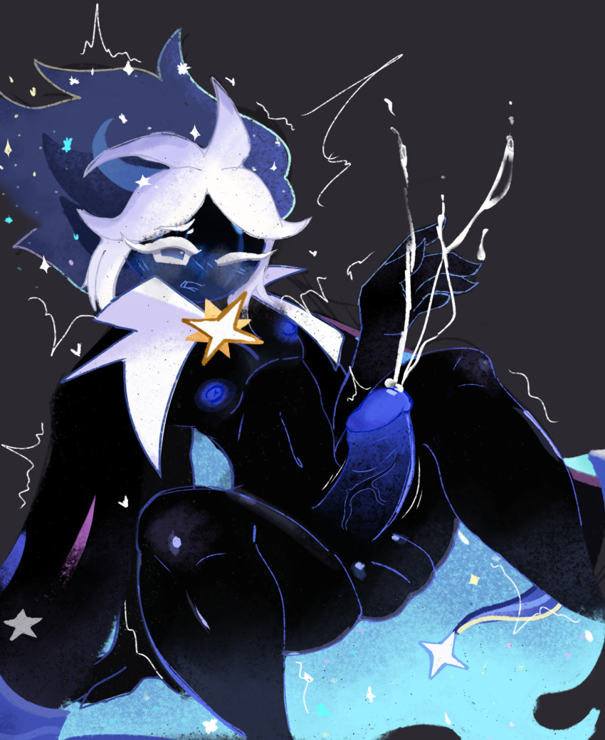 Rule 34 Black Coat Blue Eyes Blushing Cookie Run Cum Cumshot