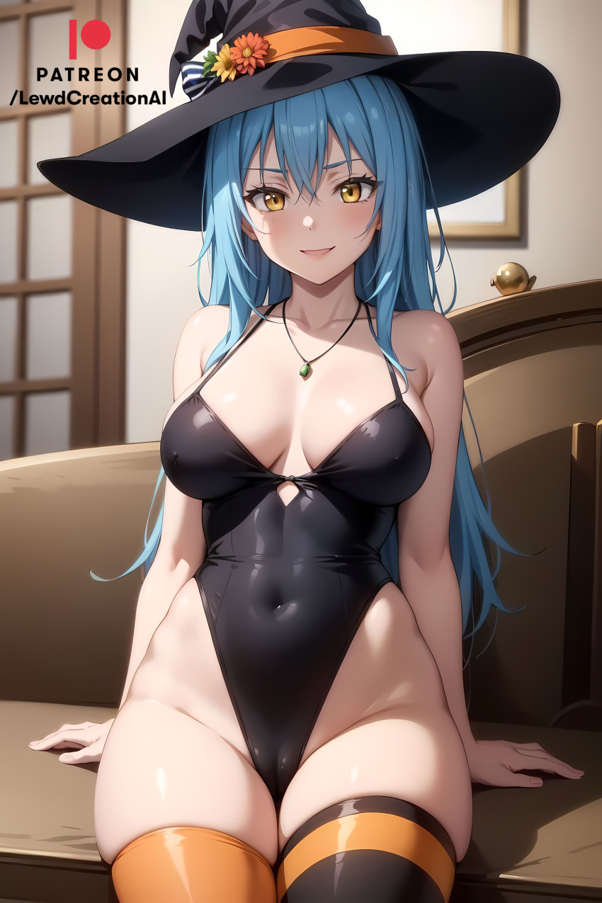 Rule 34 1girls Ai Generated Big Breasts Blue Hair Cleavage Cleavage