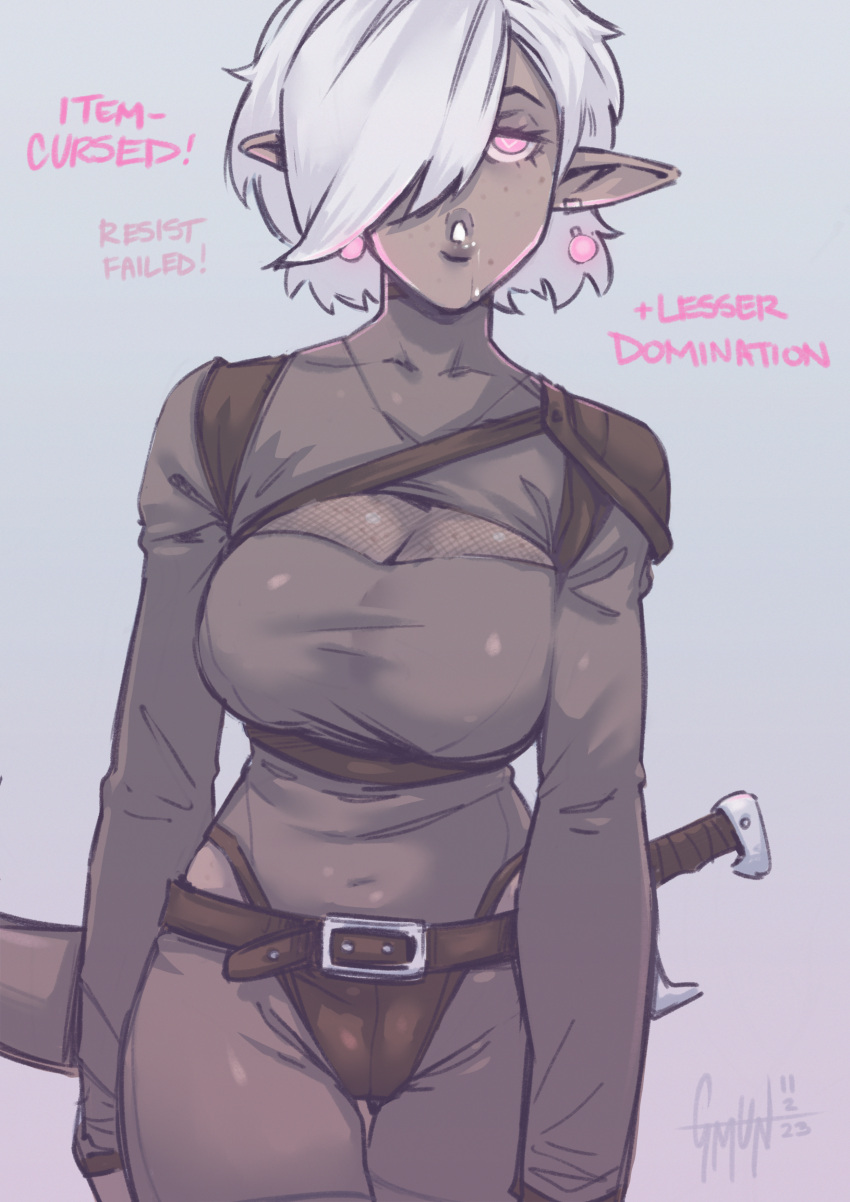 Rule 34 Absurd Res Big Breasts Cursed Item Dark Skin Drool Earrings Elf Elf Ears Glowing Eyes