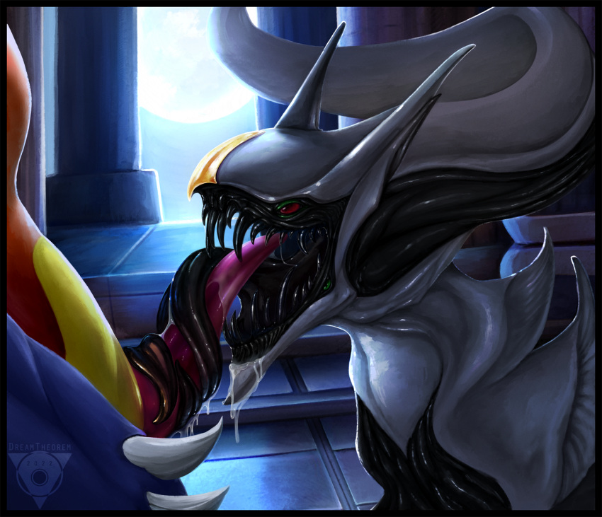 Rule 34 2022 Ambiguous Gender Anthro Anthro On Feral Arceus Black Border Black Teeth Black
