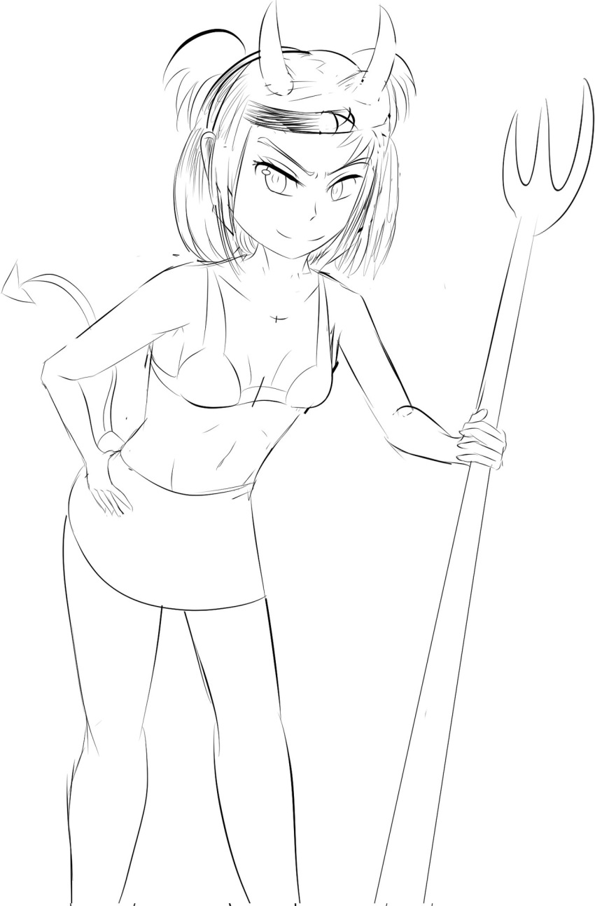 Rule 34 1female 1girls Artlabafterdark Bra Breasts Demon Horns Demon