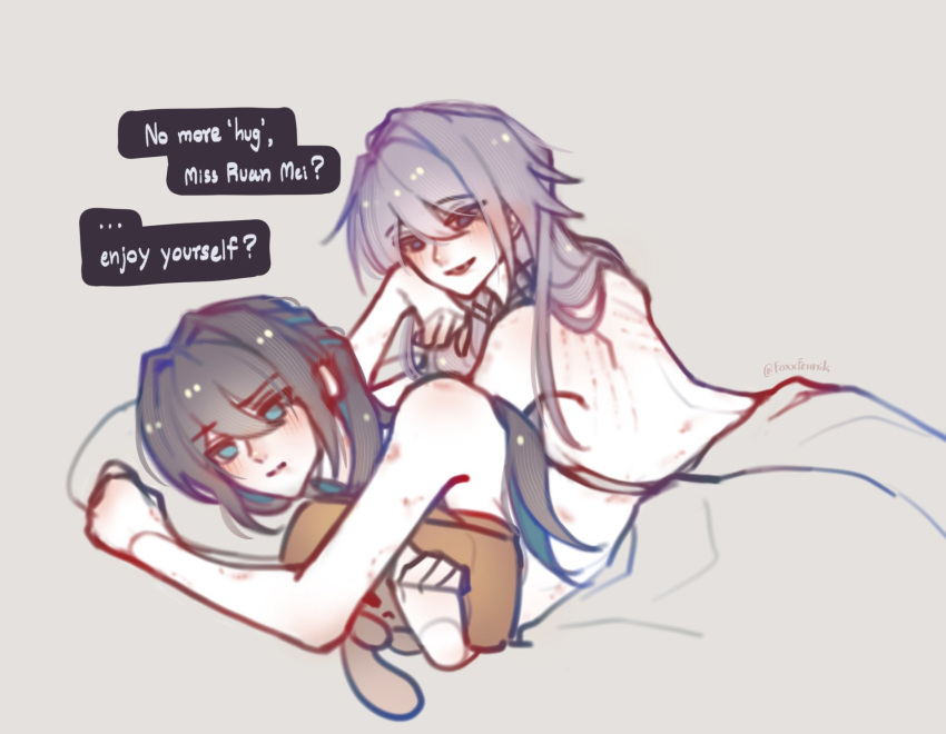 Rule 34 2girls After Sex Bite Mark Bite Marks Biting Blanket Blush Flirting Herta Honkai