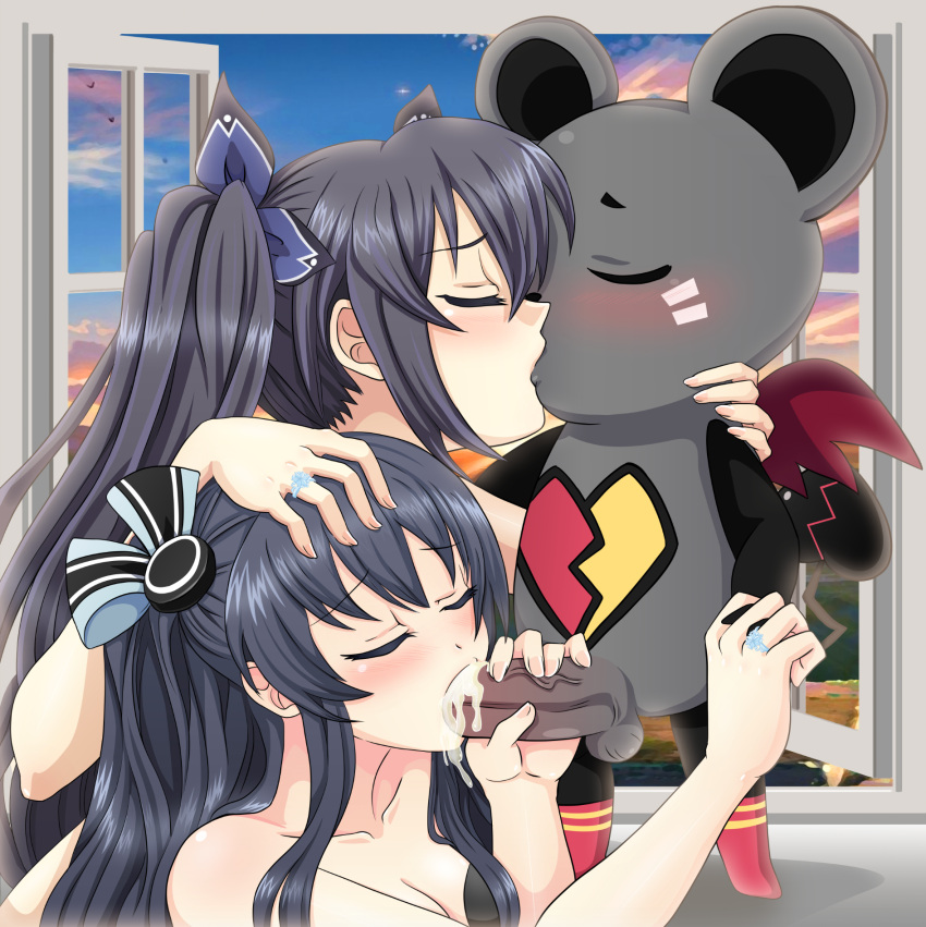 Rule 34 Accessory Anthro Balls Big Penis Black Hair Bodily Fluids Choujigen Game Neptune Cpu
