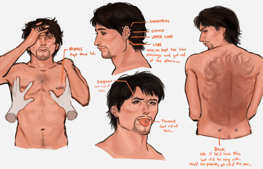 Rule 34 Back View Bara Bare Back Blush Dojima Daigo Embarrassed Facial Hair Feeling Up